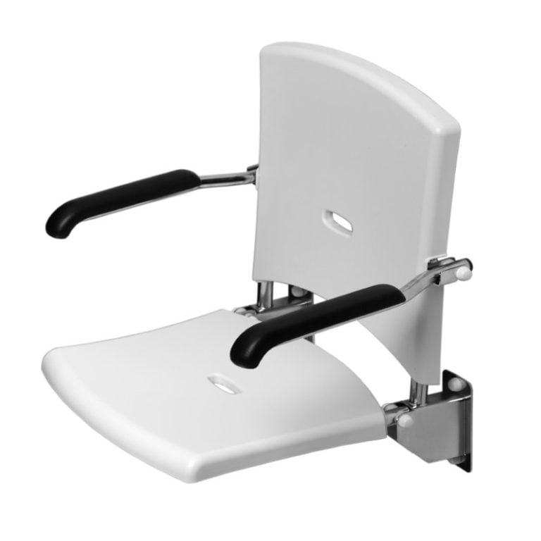 Douchezitje Jadacare met met rugleuning en armleuningen - Wit ...